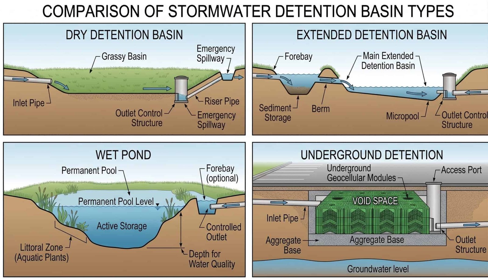 Detention Basin: Types, Sizing & Costs (2026 Guide)